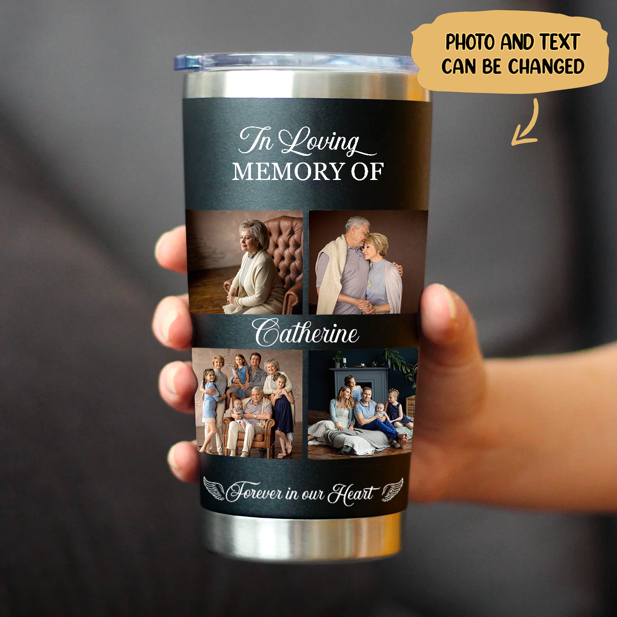 20oz Memorial - In Loving Memory Of You Forever In Our Heart V2 - Pers ...