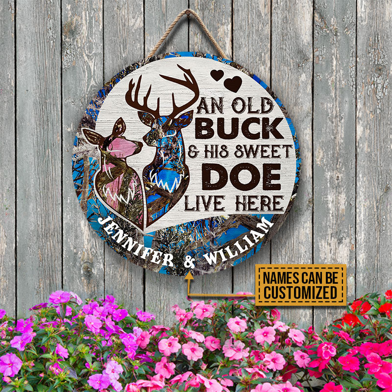 Deer Old Buck Sweet Doe Custom Wood Circle Sign – The Next Custom Gift