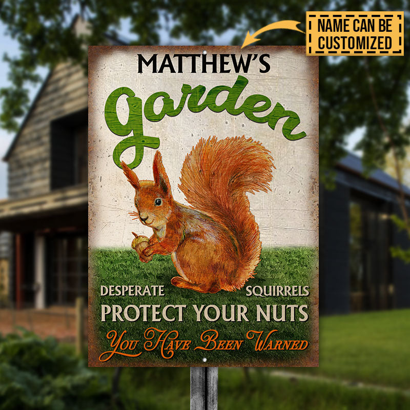 Garden Desperate Squirrels Custom Classic Metal Signs, Garden Decorati ...