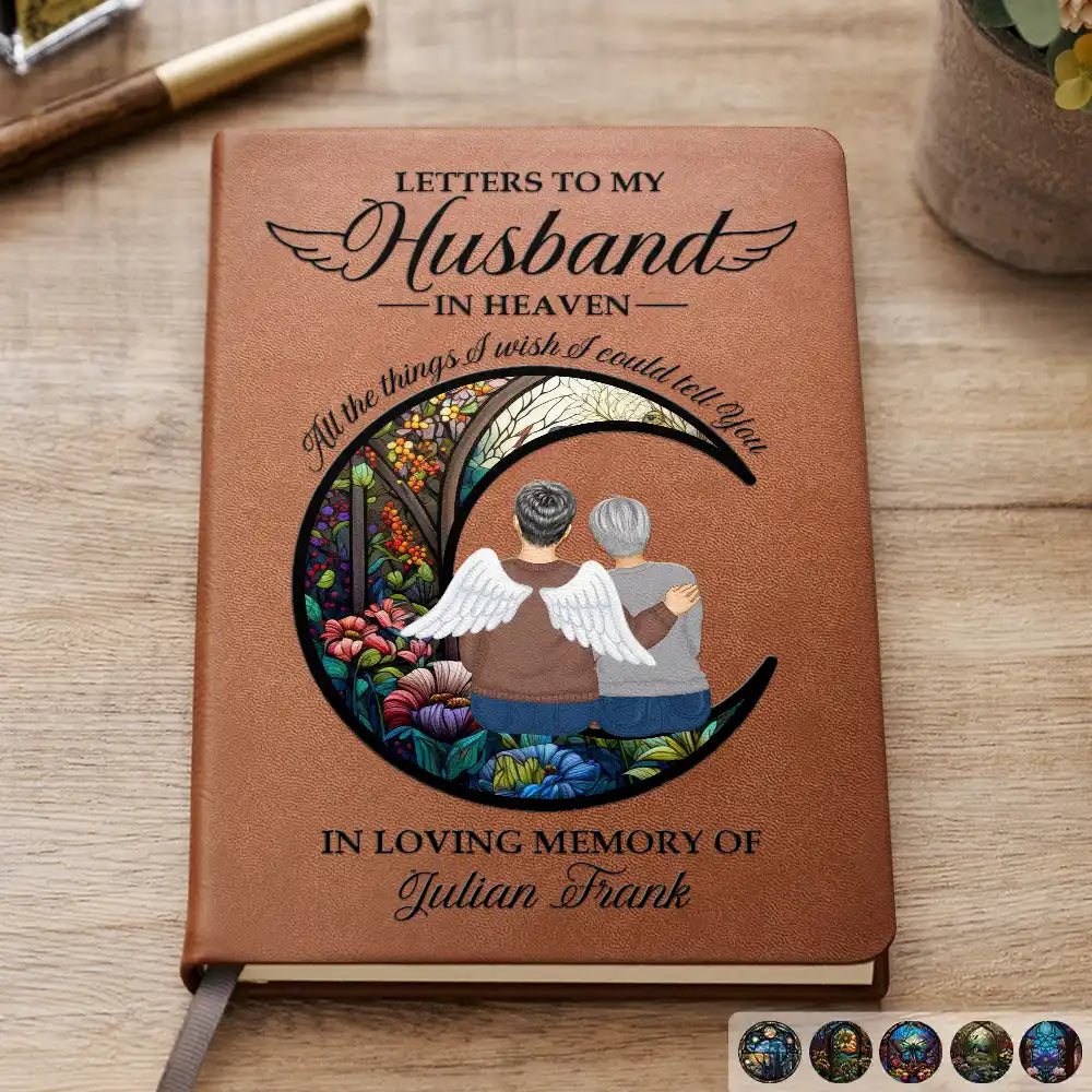 Memorial Letters To Loved One In Heaven - Personalized Leather Journal ...