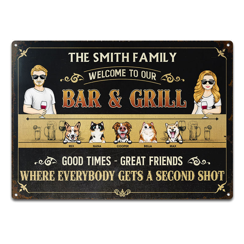 Bar & Grill Where Everybody Gets A Second Shot Couple Husband Wife - B ...