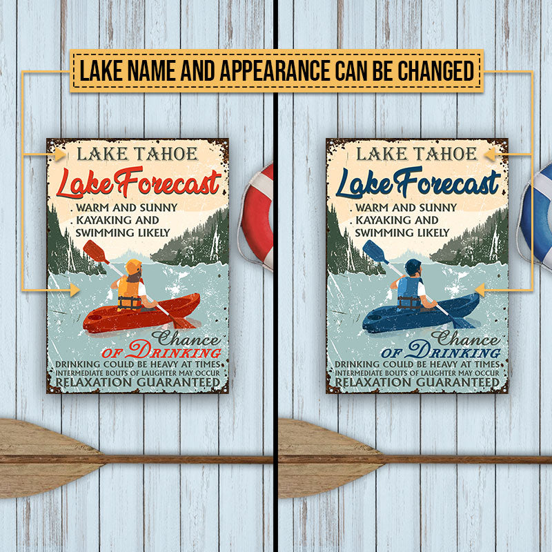 Kayaking Lake Forecast Custom Classic Metal Signs – The Next Custom Gift