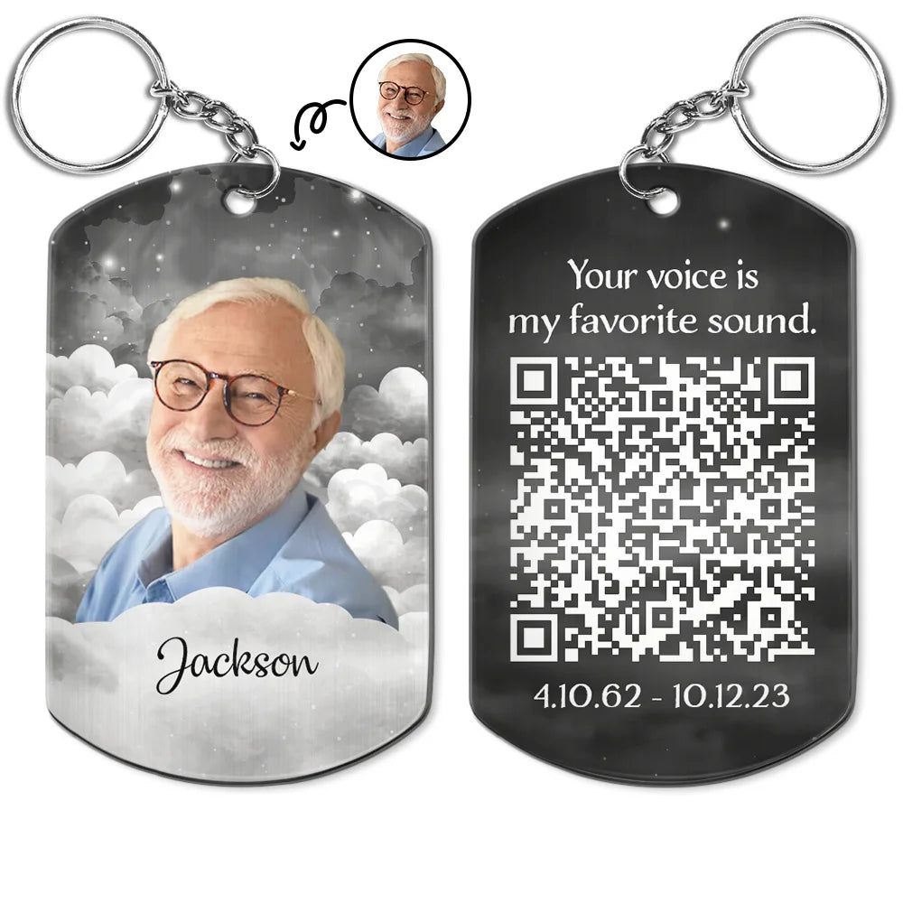 Custom Photo Memorial QR Code Your Voice Is My Favorite Sound - Person ...