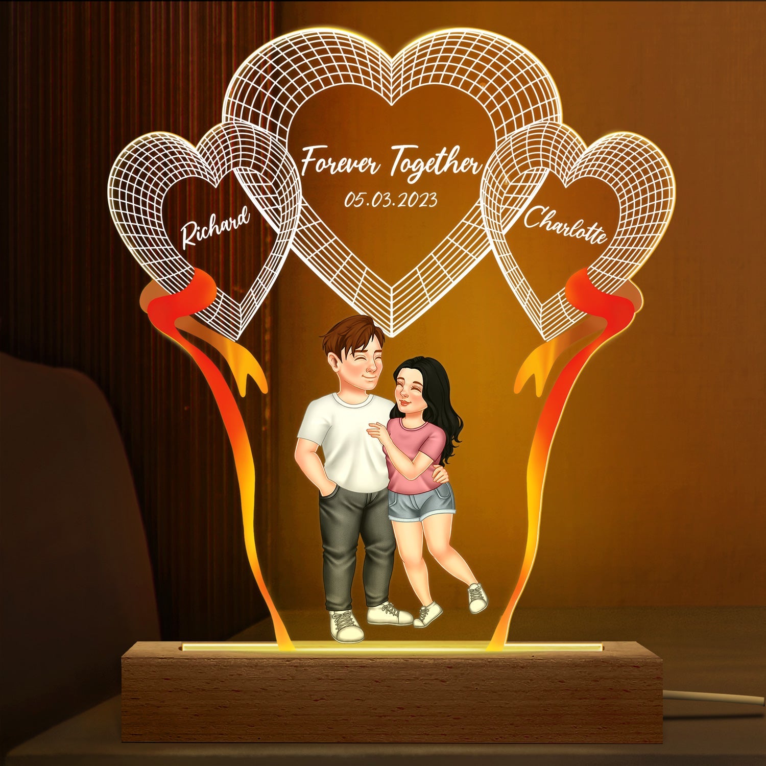 Arm In Arm Couple Forever Together - Loving, Anniversary Gift For Coup ...
