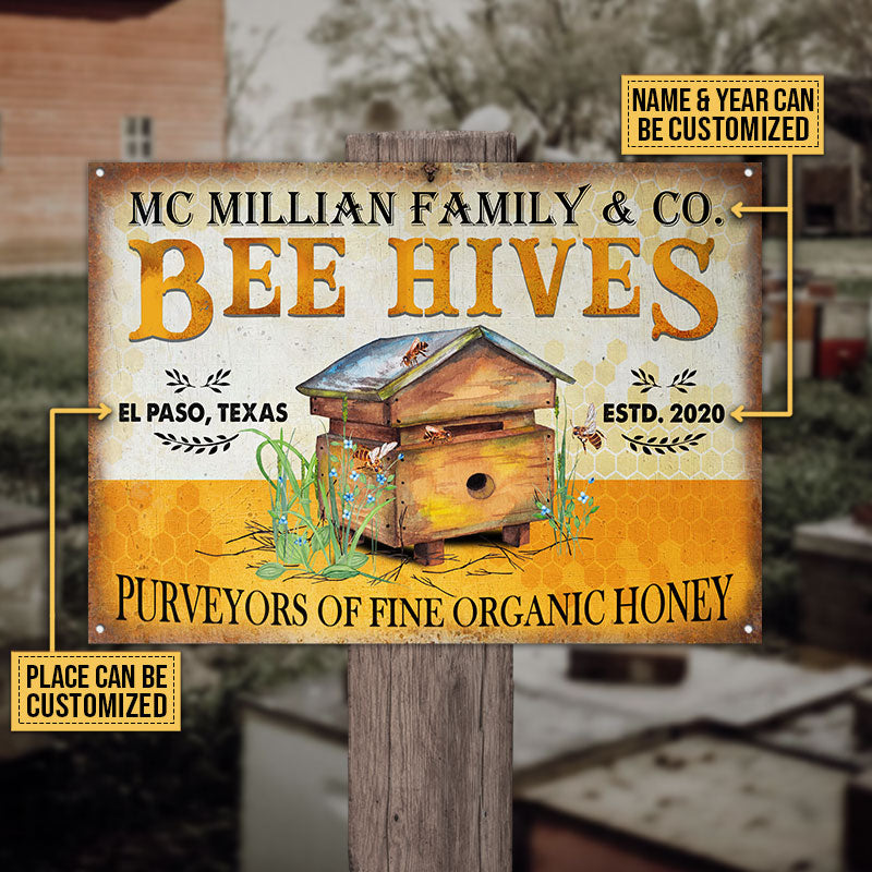 Personalized Honey Bee Bee Hives Customized Classic Metal Signs – The ...