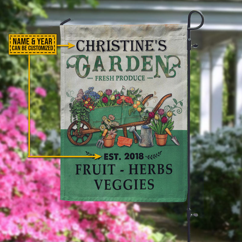 Personalized Garden Plant Smiles Grow Love Vintage Customized Flag ...