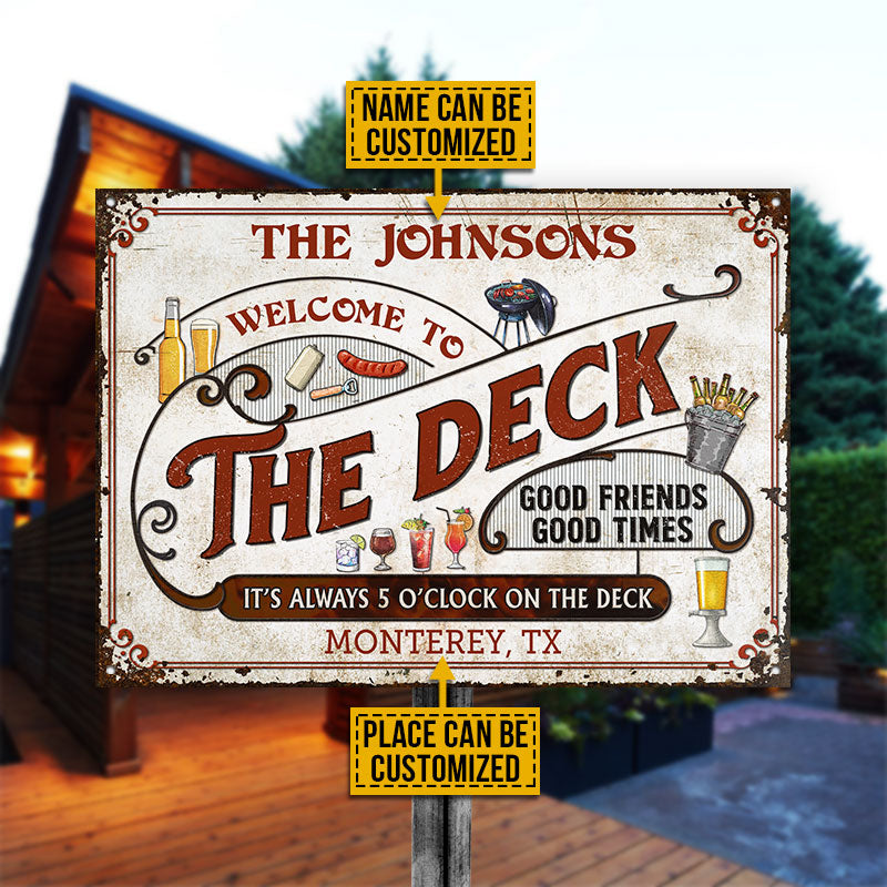 Personalized Deck Grilling Red Always 5 O'Clock Custom Classic Metal S ...