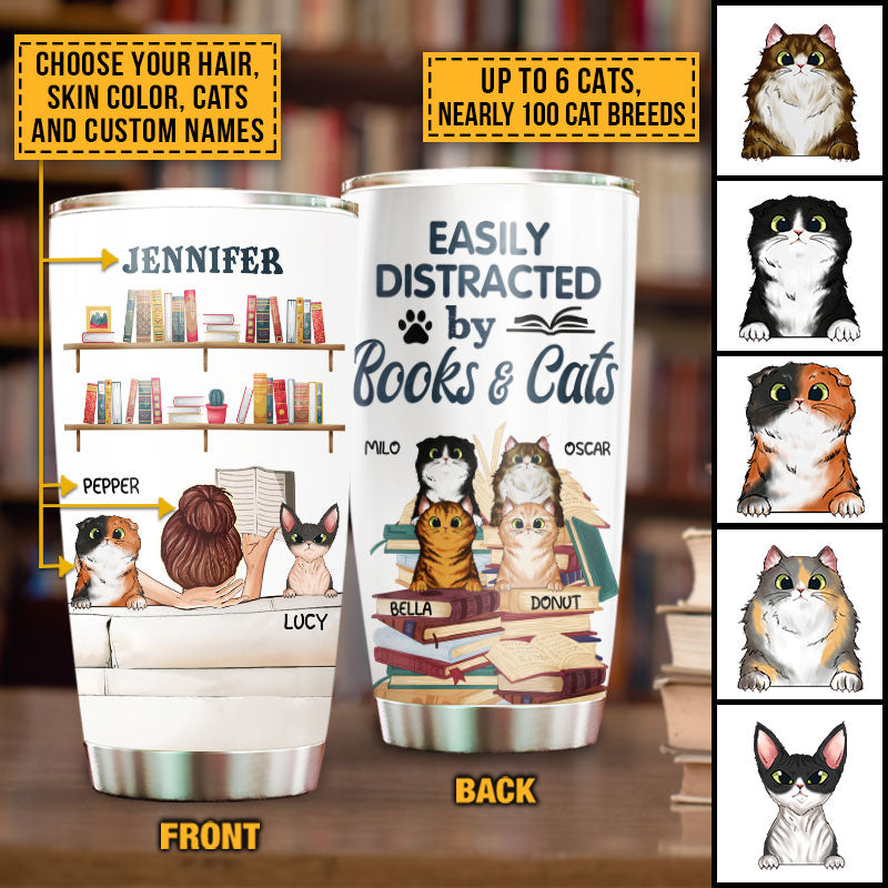 Reading Book, Kitten, Cat Lady Easily Distracted By Books And Cats Cus ...