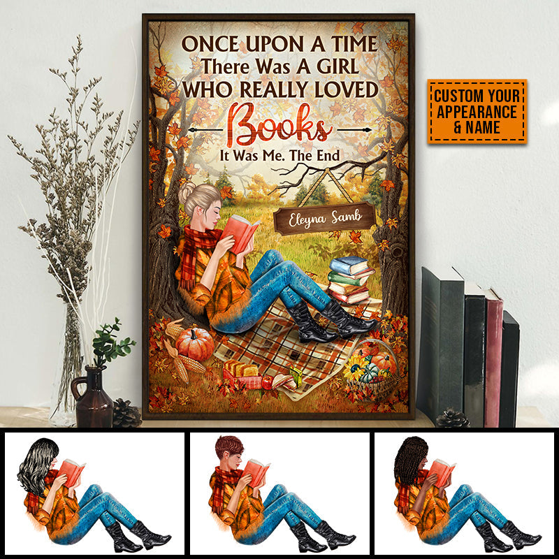 Reading Girl Once Upon A Time Custom Poster, Gift For Book Lovers – The ...