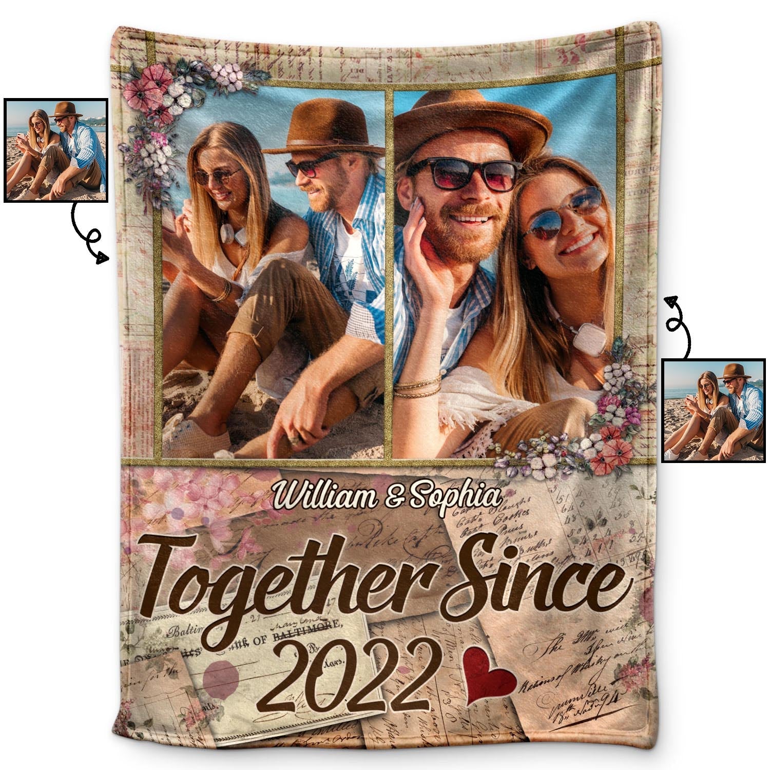 Custom Photo Together Since Husband Wife - Couple Gift - Personalized ...