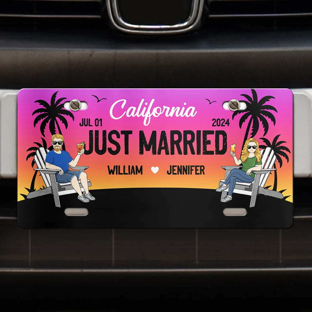 Just Married - Personalized License Plate – The Next Custom Gift