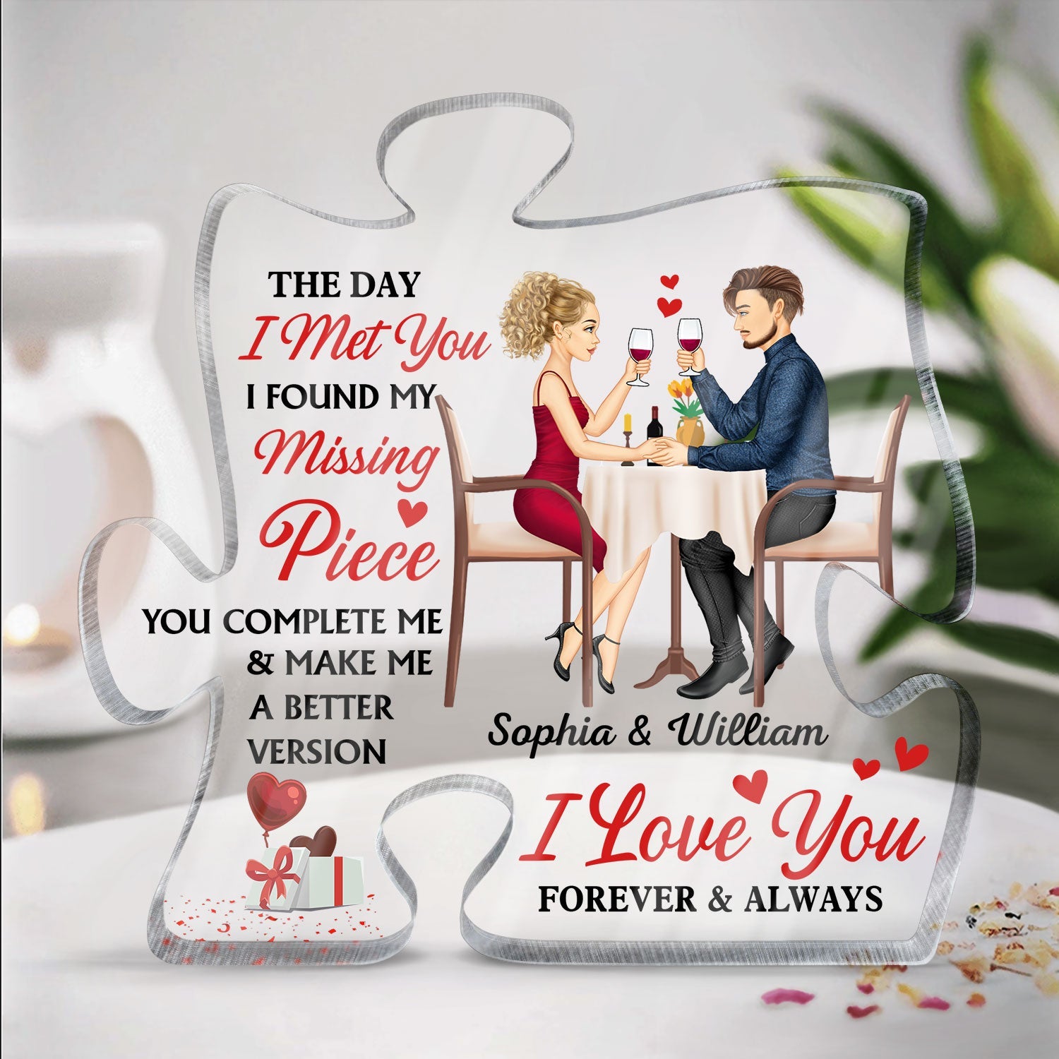 I Found My Missing Piece Couple Sideview Sitting - Gift For Spouse, Hu ...