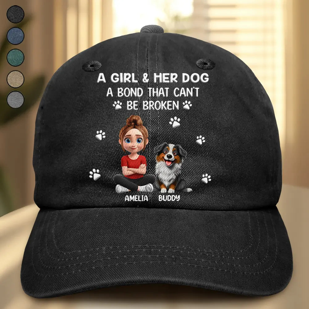 A Girl And Her Dog A Bond That Can't Be Broken - Personalized Vintage ...